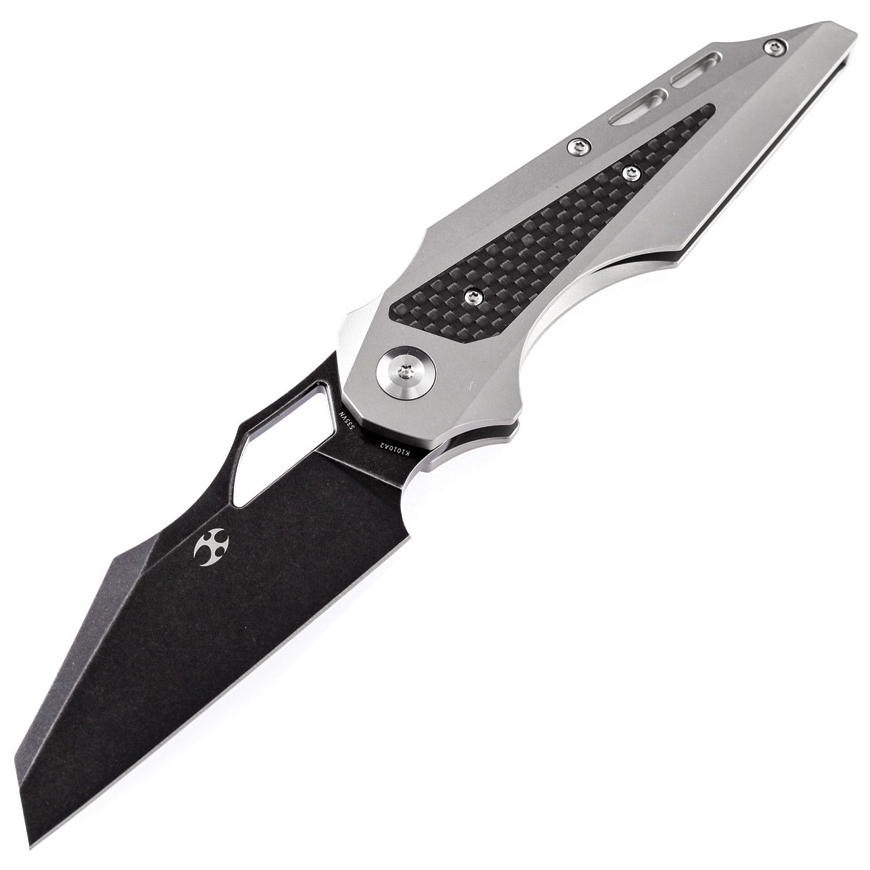 Shop Kansept Knives Genesis Framelock Blk CF - Sharpgears